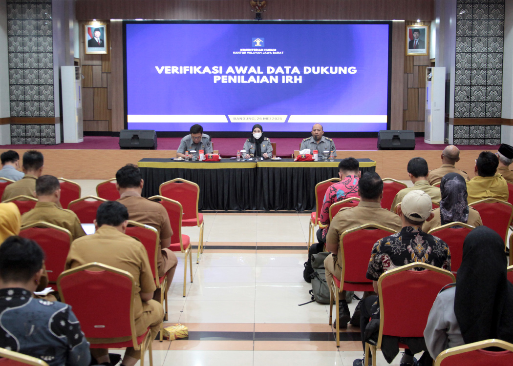 Kanwil Kemenkum Jabar Laksanakan Pendampingan Verifikasi Data Dukung Penilaian IRH Kepada Pemda ...